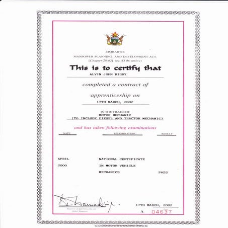 NATIONAL CERTIFICATE IN MOTOR MECHANIC | PDF