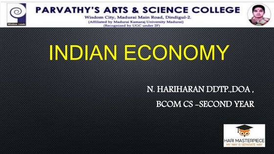 Ppt on indian economy | PPTX | Commodities | Economy