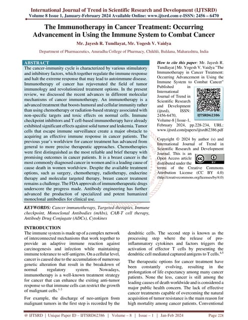 Introduction to Immunotherapy.pptx | Cancer | Diseases and Conditions