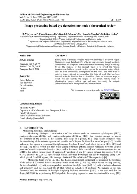 Effective driver distraction warning system incorporating fast image recognition methods | PDF ...