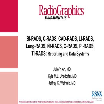 RADS of the americal college of radiology, inlcuding BIRADS, LIRADS ...