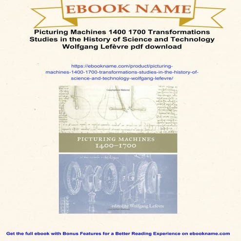Picturing Machines 1400 1700 Transformations Studies in the History of ...