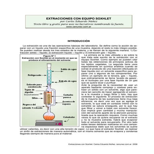 Extraccion equipo soxhlet | PDF