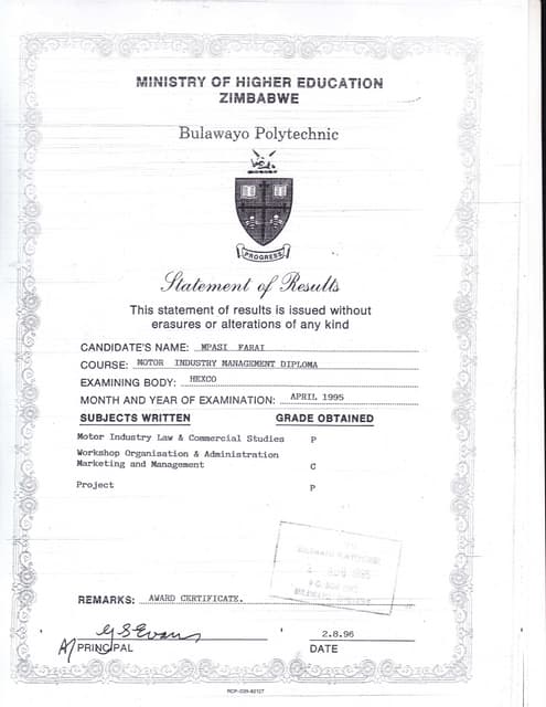 FARAI MANAGEMENT DEVELOPMENT PART TWO CERTIFICATE | PDF