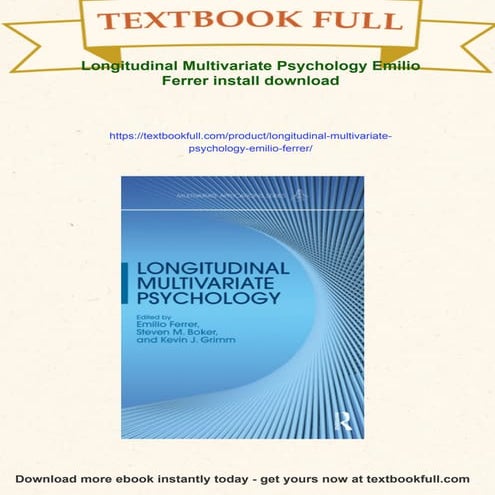 Longitudinal Multivariate Psychology Emilio Ferrer | PDF