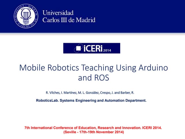Mobile Robotics Teaching Using Arduino And Ros Ppt