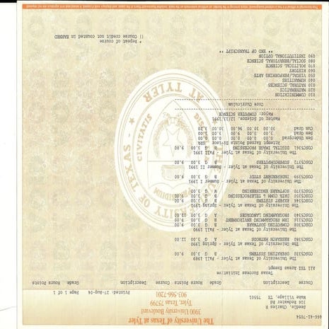 Univ of Texas transcript | PPT