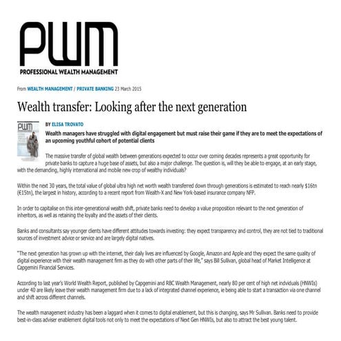 Wealth transfer_ Looking after the next generation - Wealth Management ...