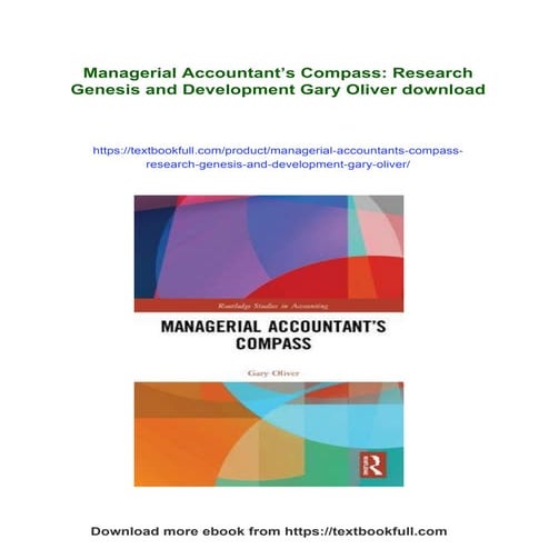 Managerial Accountant’s Compass: Research Genesis and Development Gary ...