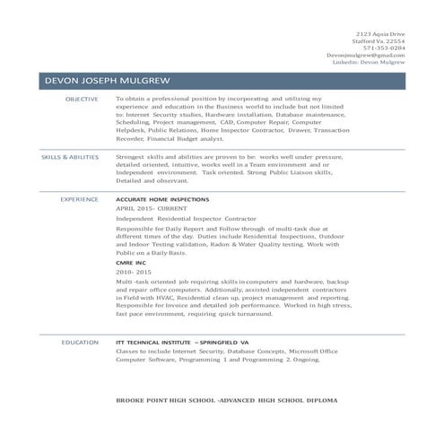 DEVONS RESUME REV 3 | PDF