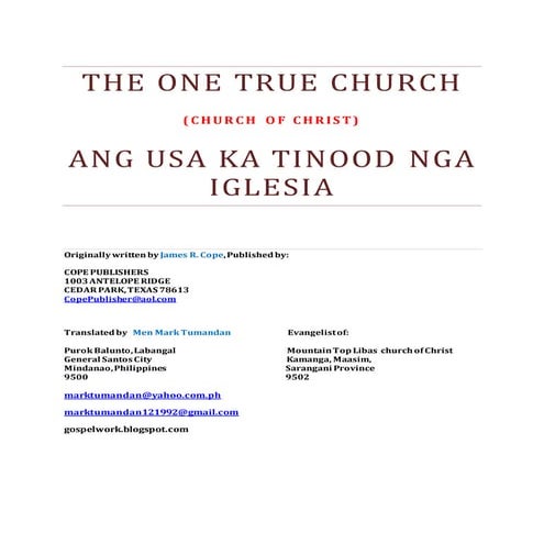 THE ONE TRUE CHURCH!! | DOCX