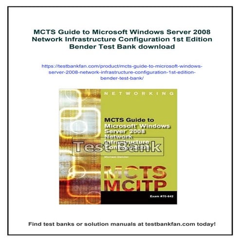 MCTS Guide to Microsoft Windows Server 2008 Network Infrastructure ...
