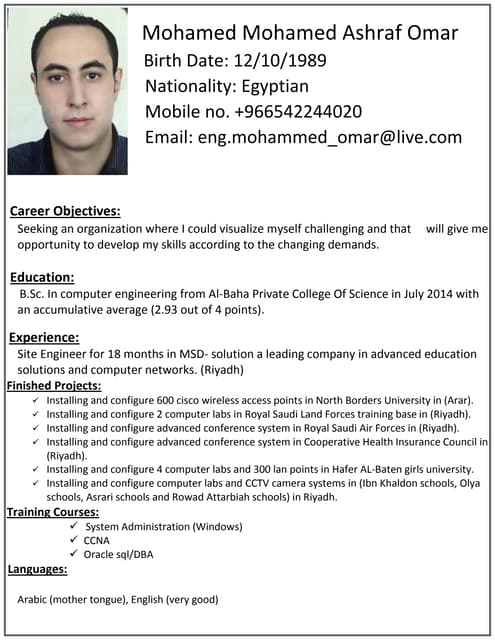 Mohammed Al Radi's Resume | PDF