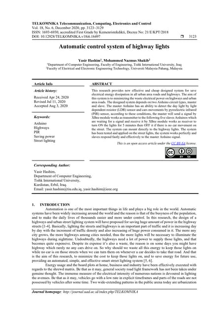 Smart street lighting system | PPTX