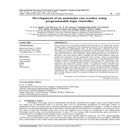 Development of an automatic can crusher using programmable logic ...
