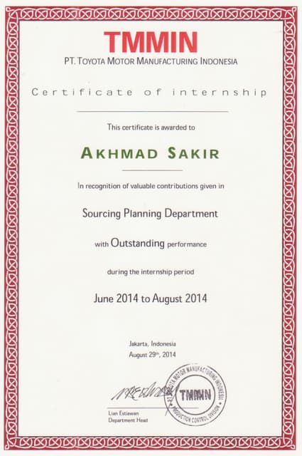 Surat KP TMMIN | PDF