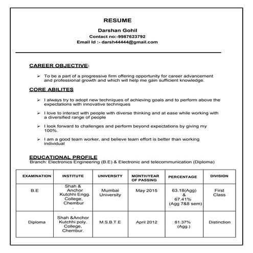 Darshan_RESUME | PDF