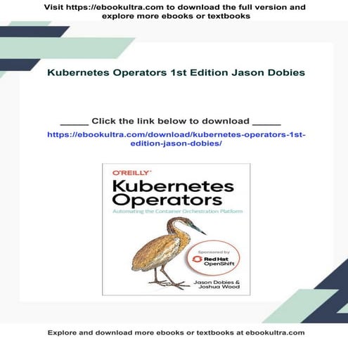 Kubernetes Operators 1st Edition Jason Dobies | PDF