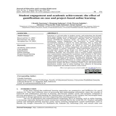 Student engagement and academic achievement: the effect of gamification ...