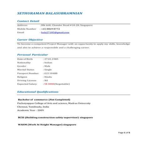 Bala Resume | PDF