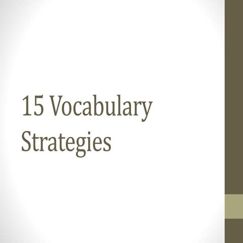 Presentation: vocabulary learning, vocabulary strategies | PPT