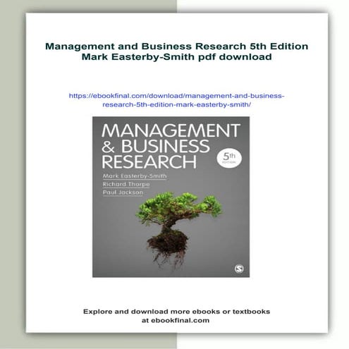 Management and Business Research 5th Edition Mark Easterby-Smith | PDF
