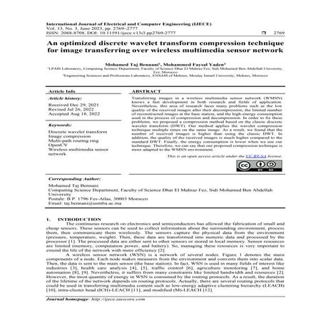 An optimized discrete wavelet transform compression technique for image transferring over ...