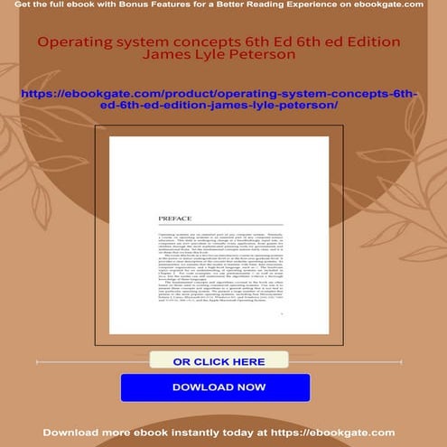 Operating system concepts 6th Ed 6th ed Edition James Lyle Peterson | PDF