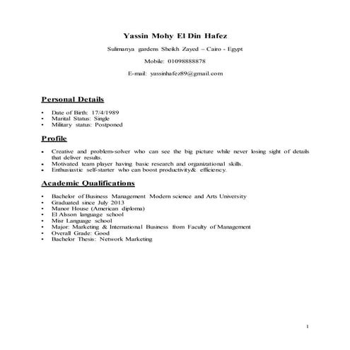 Resume Oscar Basic | DOC