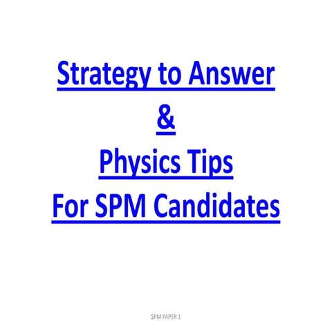 Tips Fizik SPM | PPTX