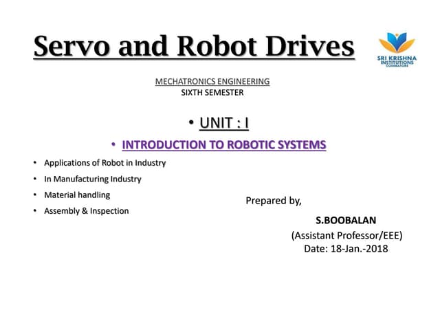 Application of robots | PPT