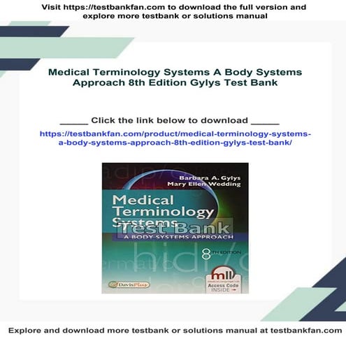 Medical Terminology Systems A Body Systems Approach 8th Edition Gylys ...
