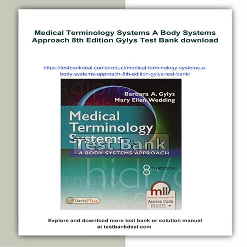 Medical Terminology Systems A Body Systems Approach 8th Edition Gylys ...