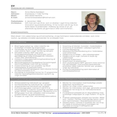 CV Anne Marie Eskildsen | PDF