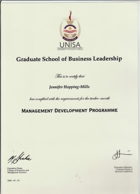 Certificates 3 Unisa | PDF