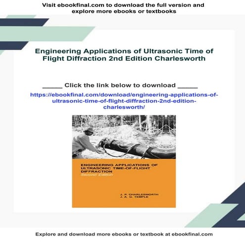 Engineering Applications of Ultrasonic Time of Flight Diffraction 2nd Edition Charlesworth | PDF