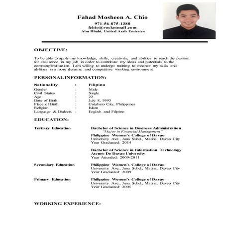 Please see attached file of my resume. | DOCX