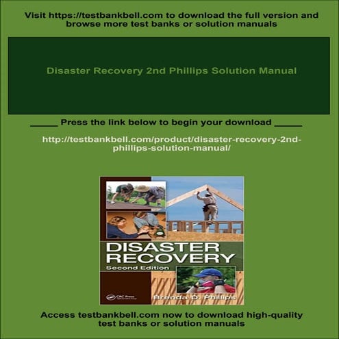 Disaster Recovery 2nd Phillips Solution Manual | PDF
