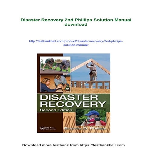 Disaster Recovery 2nd Phillips Solution Manual | PDF