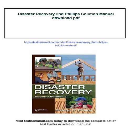 Disaster Recovery 2nd Phillips Solution Manual | PDF