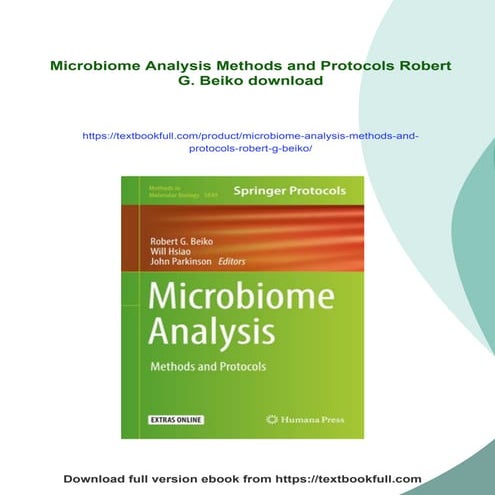 Microbiome Analysis Methods and Protocols Robert G. Beiko | PDF