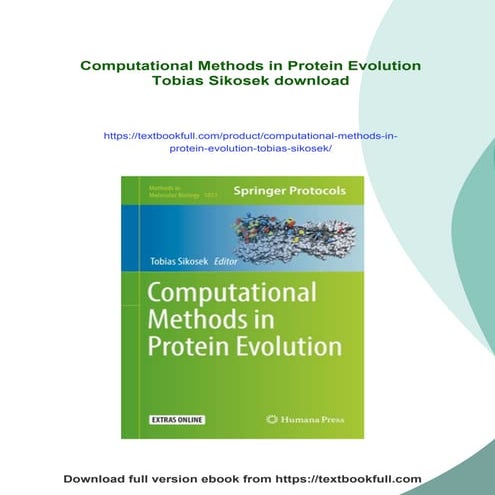 Computational Methods in Protein Evolution Tobias Sikosek | PDF