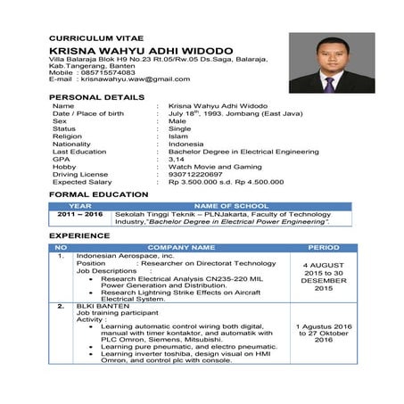 KRISNA_CURRICULUM VITAE2 | PDF