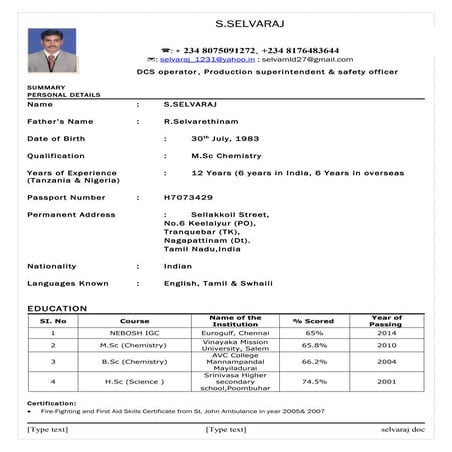 selvaraj_CV new | PDF