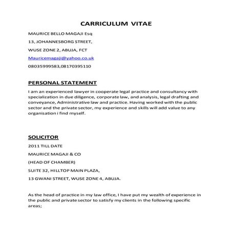 CARRICULUM VITAE MAURICE | DOCX