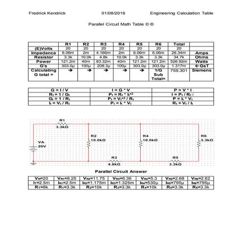 Parallel Circuit Math Table Blanks | DOCX