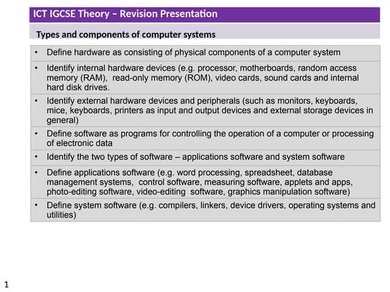 IGCSE ICT - Types and Components of Computer Systems - Hardware and Software - Ajiro Tech - Part ...