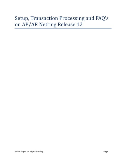 AP/AR Netting R12 | PPT