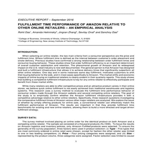 Amazon Fulfillment | PDF