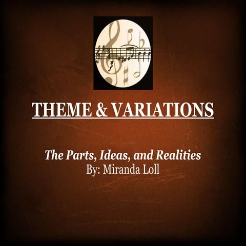 THEME & VARIATIONS | PPT | Jazz | Music
